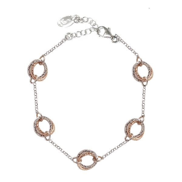 Sterling Silver & Rose Gold Plate Love Knot Bracelet 610.882 | McCoy ...